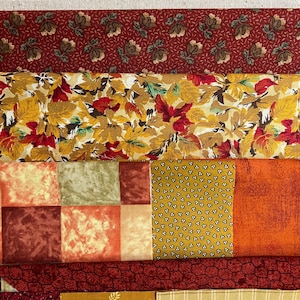 Fall Autumn Themed Textured Fabric Kit. for Slow Stitch, Junk Journal ...