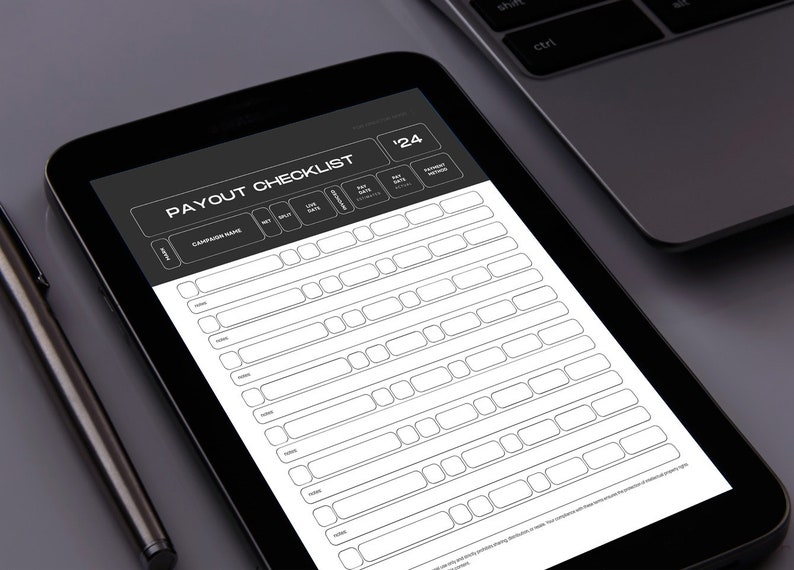 Content Creator Payout Checklist Tracker PDF Download Modern Financial ...