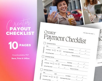 Content Creator Payout Checklist Tracker PDF Download Modern Financial ...