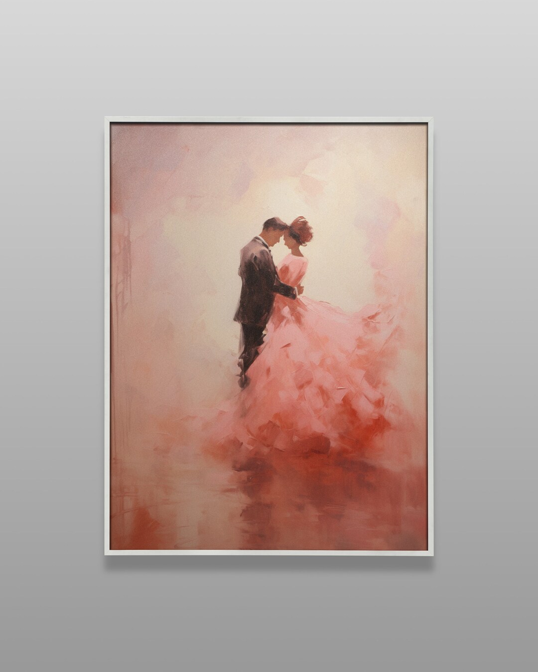 Vintage Love Couple Oil Painting, Couple Dancing Vintage Art PRINT ...