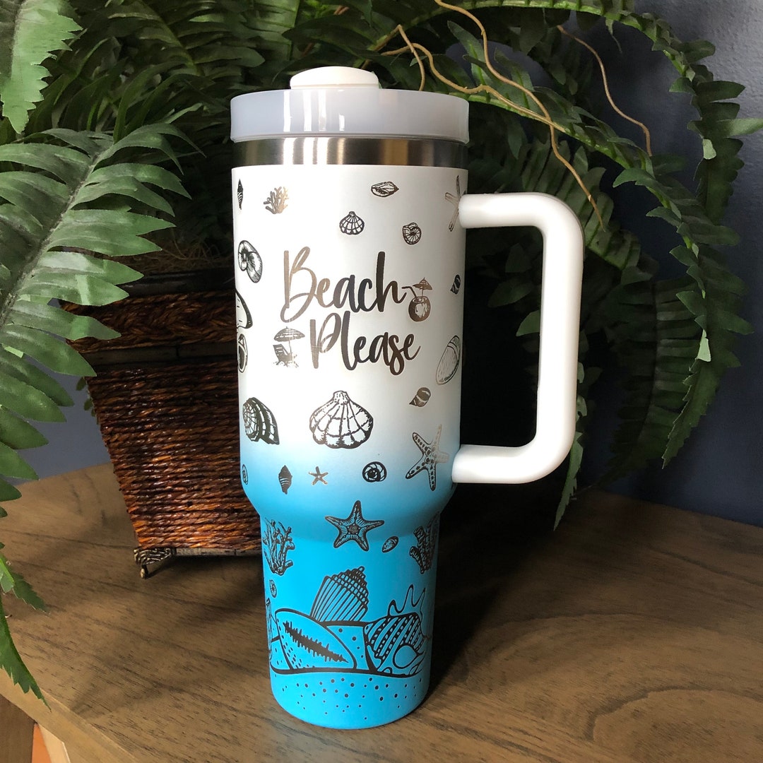 Laser Engraved Beach Please 40oz Wrap Tumbler - Etsy