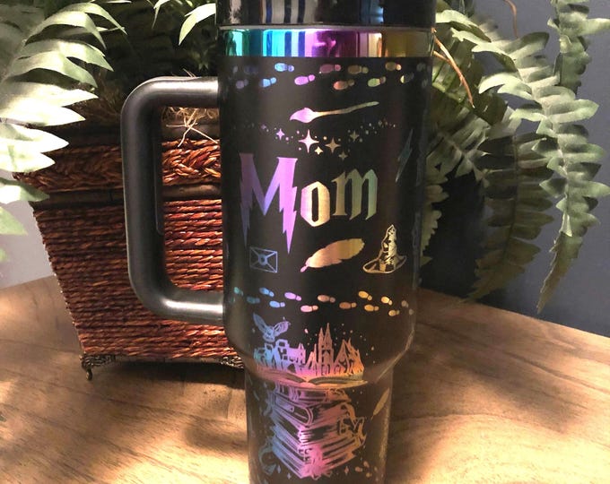 Custom Laser Engraved Rainbow Chrome 40oz Tumbler - Etsy