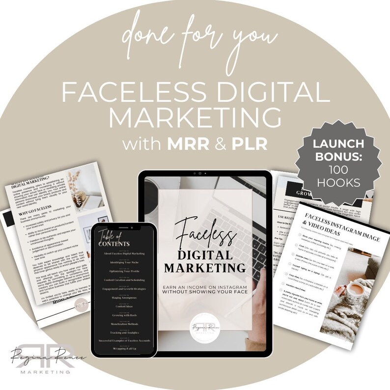 Faceless Digital Marketing Guide With MRR & PLR, Drive Sales Online ...