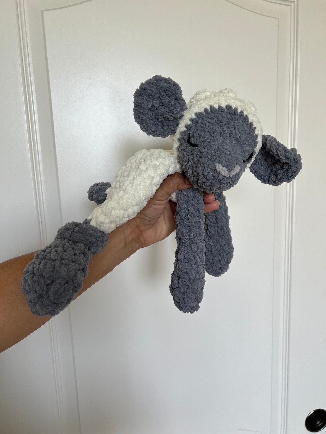 Lamb Snuggler Lovey Baby Lamb Handmade Crochet Toy Farm Nursery Baby ...