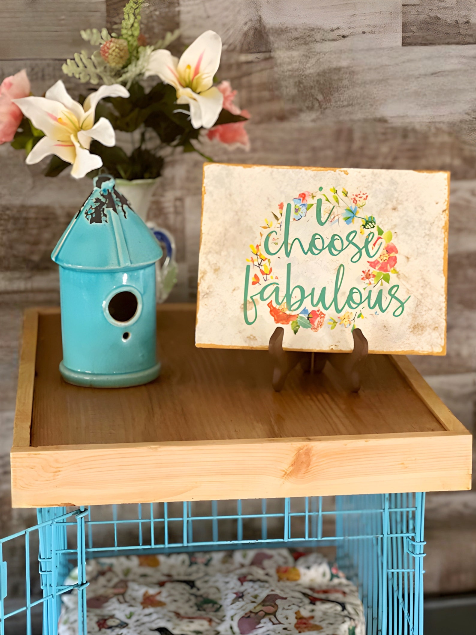 Solid Wood Kennel Topper,wooden Crate Table Top,kennel Topper With ...