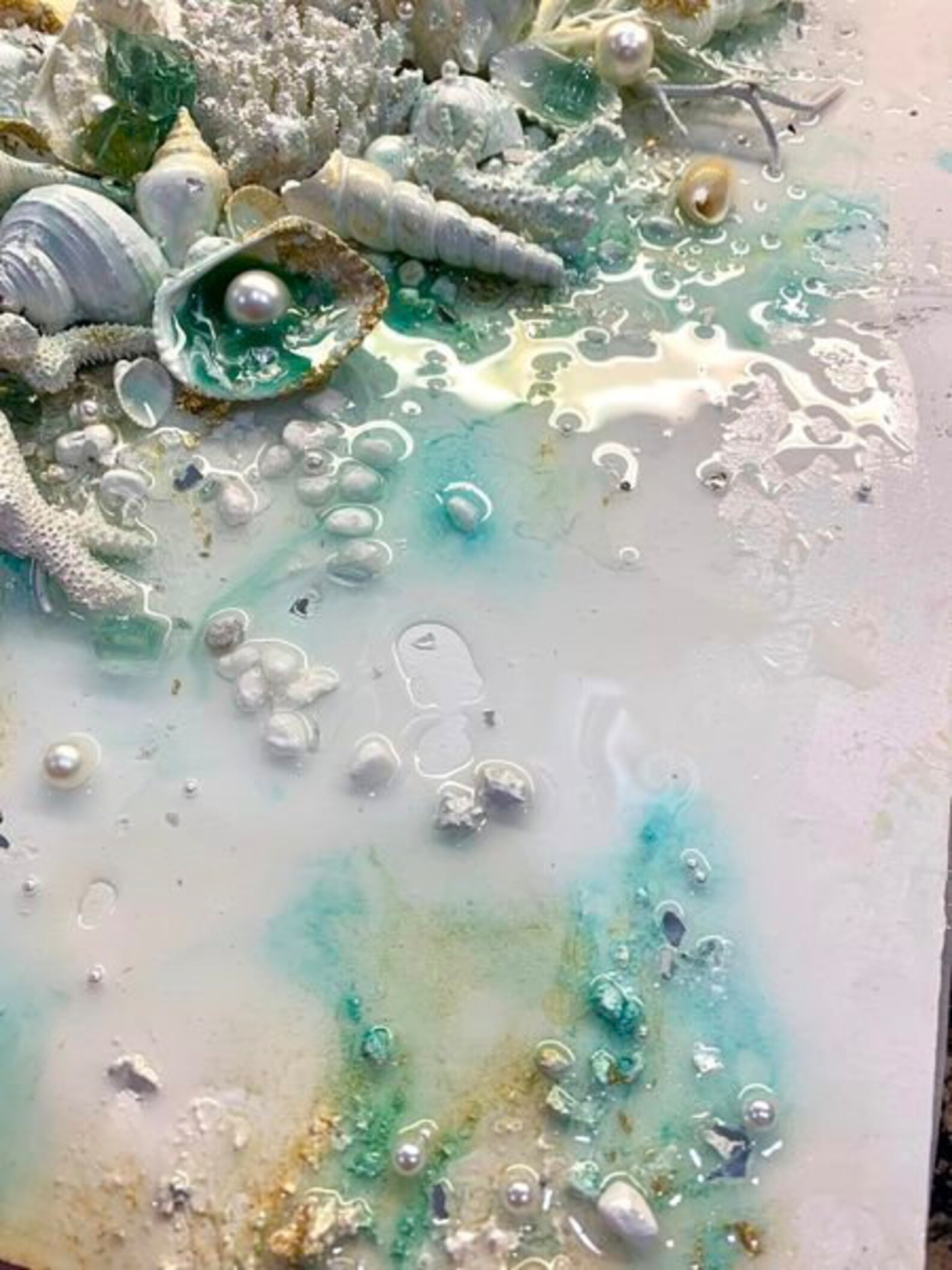 Seashell Resin Art Beach Art - Etsy