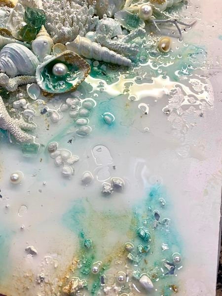 Seashell Resin Art Beach Art - Etsy