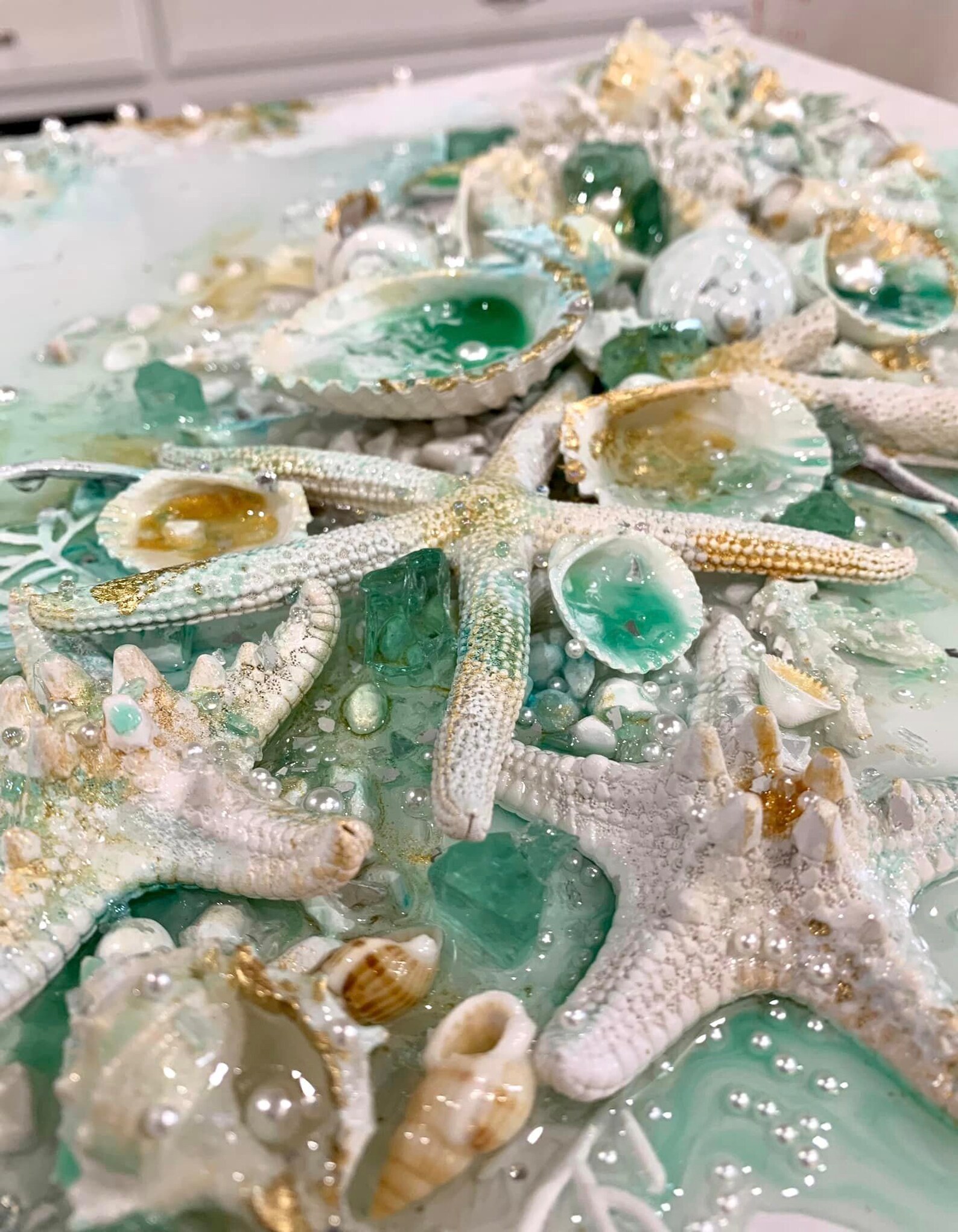 Seashell Resin Art Beach Art - Etsy