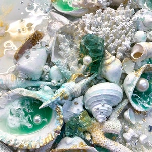 Seashell Resin Art Beach Art - Etsy