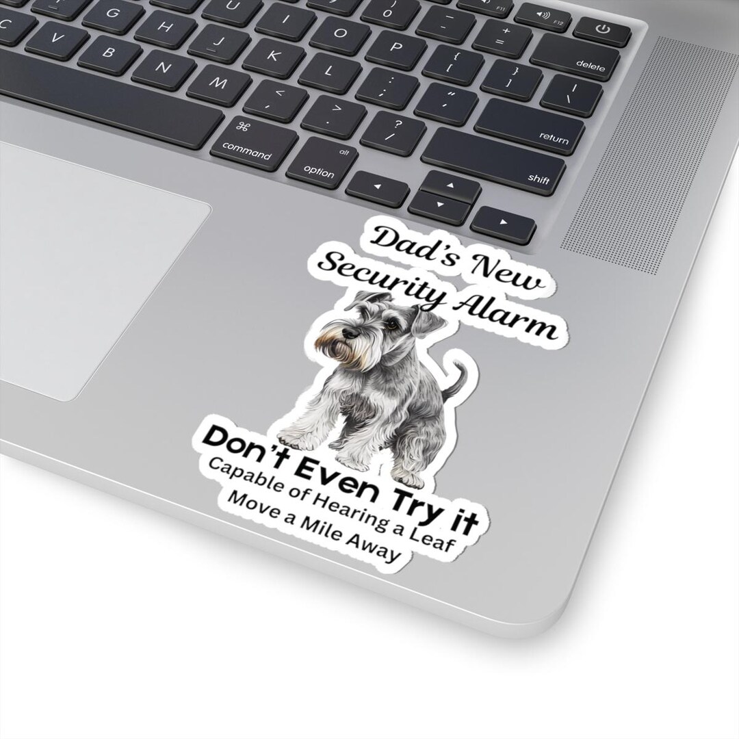 Funny Dog Security Alarm Kiss-cut Stickers, Pet Lover Laptop Sticker ...