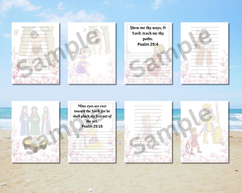 Bible Characters Printable Stationary Stationary Bundle, Christian ...