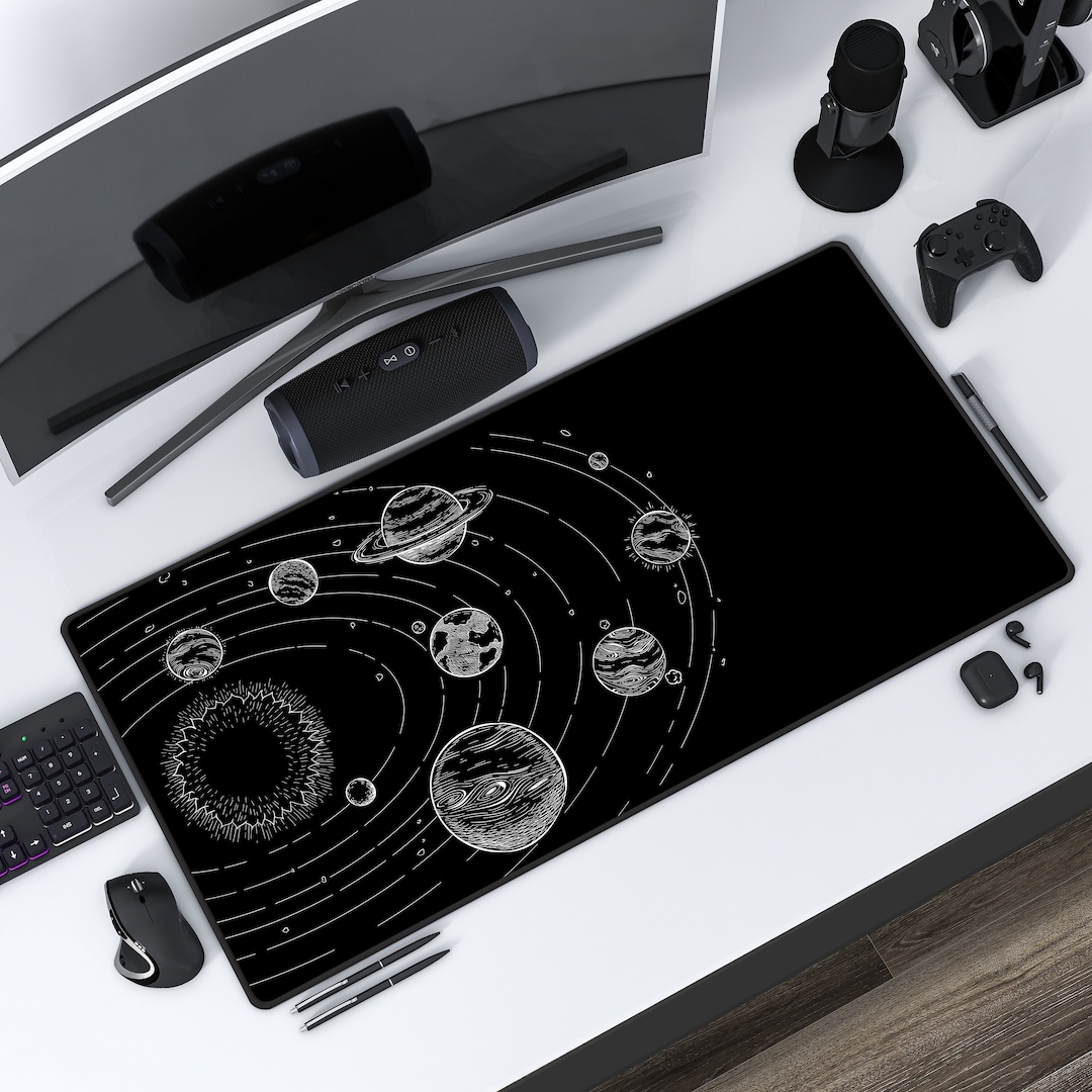 Solar System Sketch Desk Mat: Space Themed Galaxy Mouse Pad - Etsy