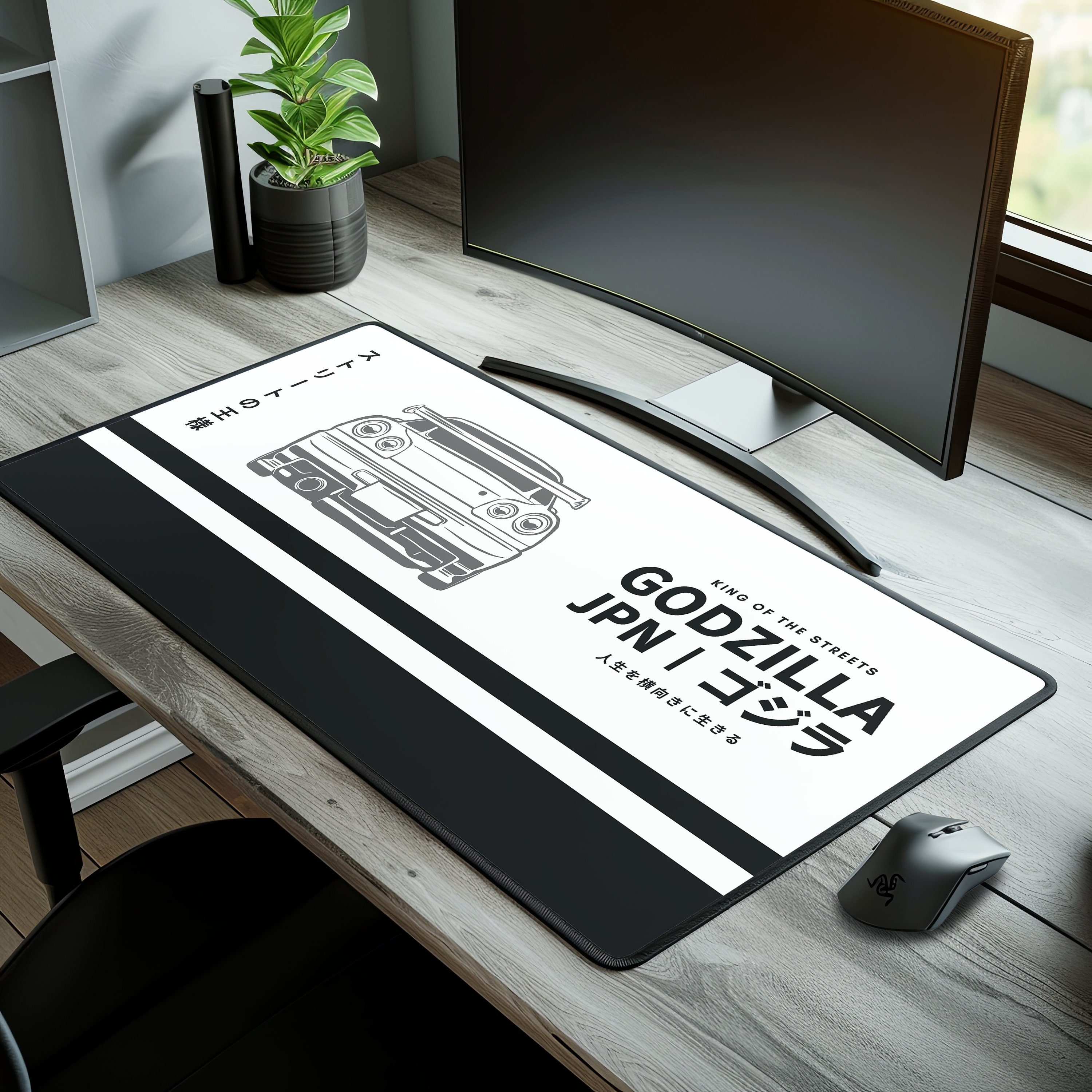 Godzilla GTR Skyline Desk Mat, Japanese Initial JDM Car Mouse Pad ...