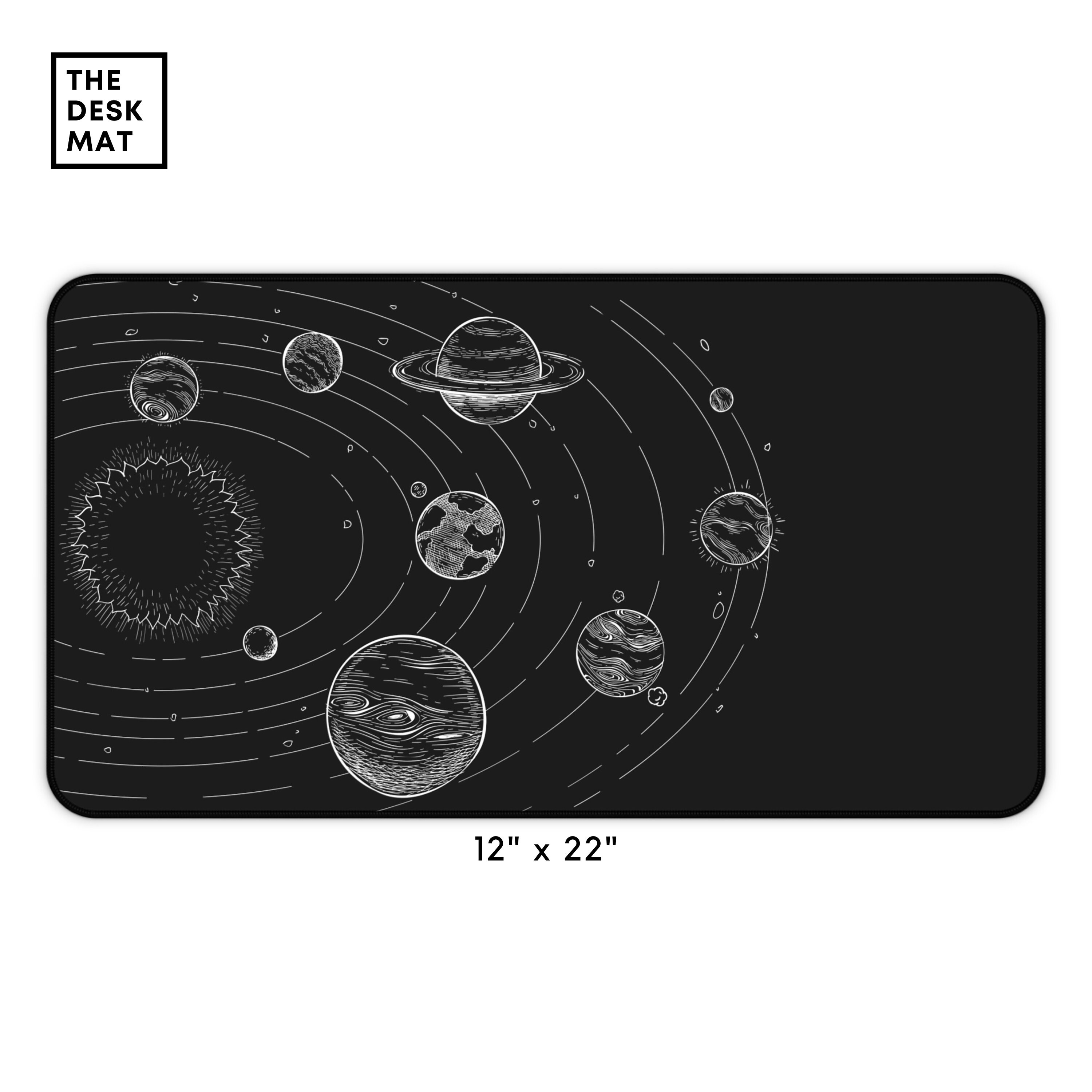 Solar System Sketch Desk Mat: Space Themed Galaxy Mouse Pad - Etsy