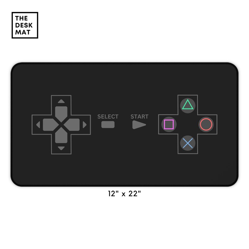 Video Game Controller Desk Mat, Retro Controller Button Mousepad, Large ...