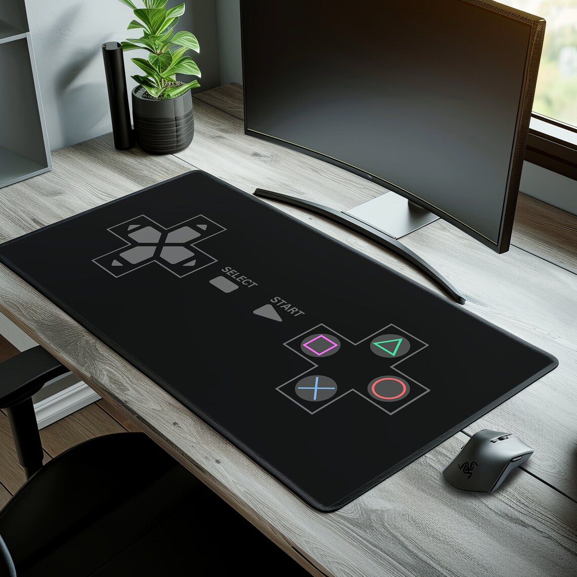 Video Game Controller Desk Mat, Retro Controller Button Mousepad, Large ...