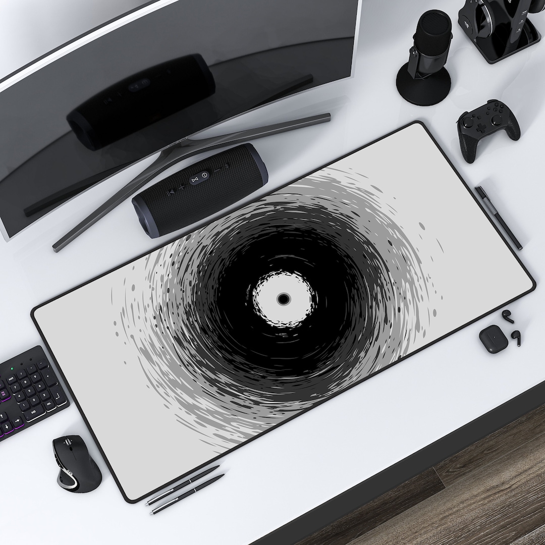 Black Hole Abstract Desk Mat Minimalistic Spiral Gradient Mouse Pad ...