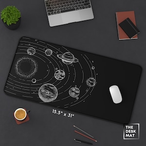 Solar System Sketch Desk Mat: Space Themed Galaxy Mouse Pad - Etsy