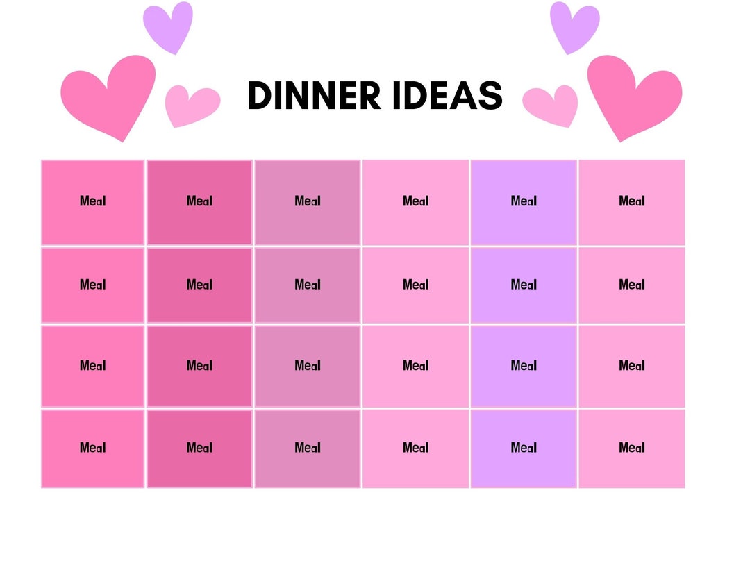 EDITABLE Canva Template for a Weekly Menu Idea Page, Recipe Cards, and ...