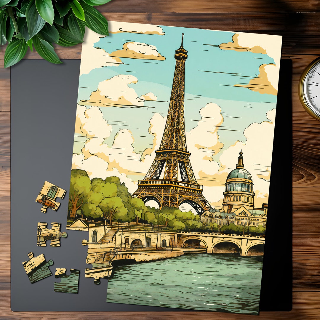 Eiffel Tower Jigsaw Puzzle: Paris Cityscape Art, Family Fun (500/1000 ...