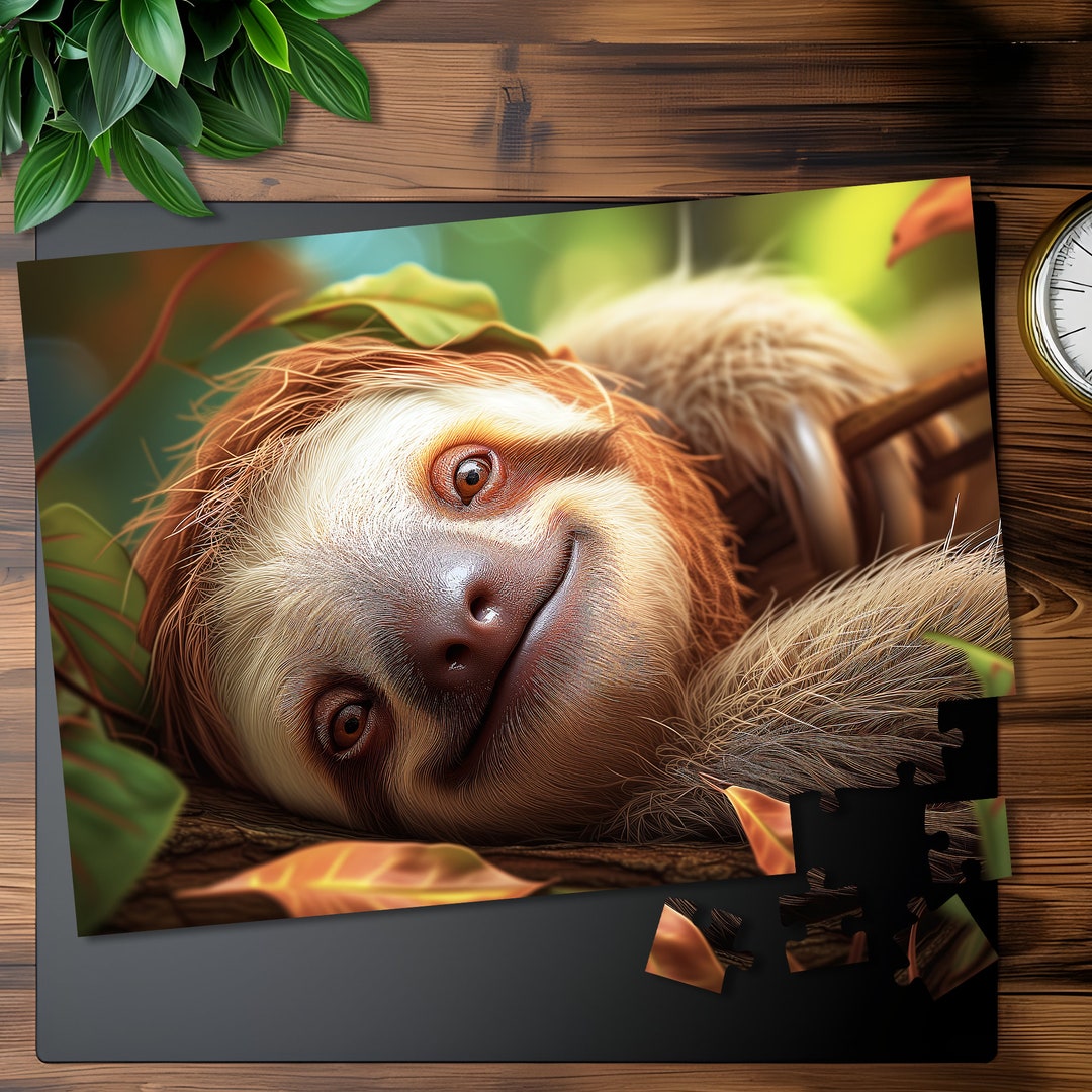 Hanging Cute Sloth Jigsaw Animal Puzzles for Adults, 500 1000 Piece ...