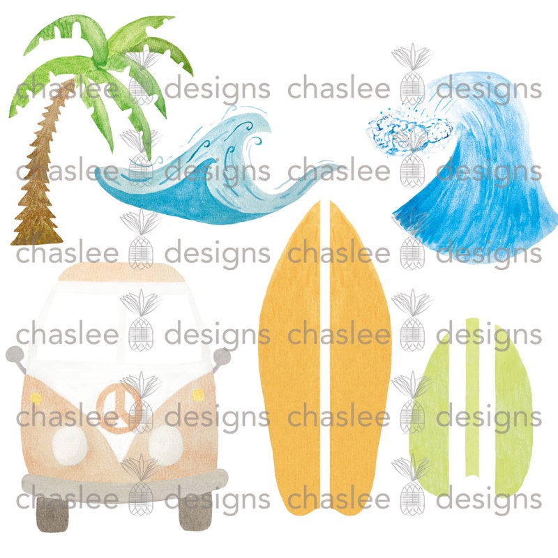 Surf Clipart - Etsy
