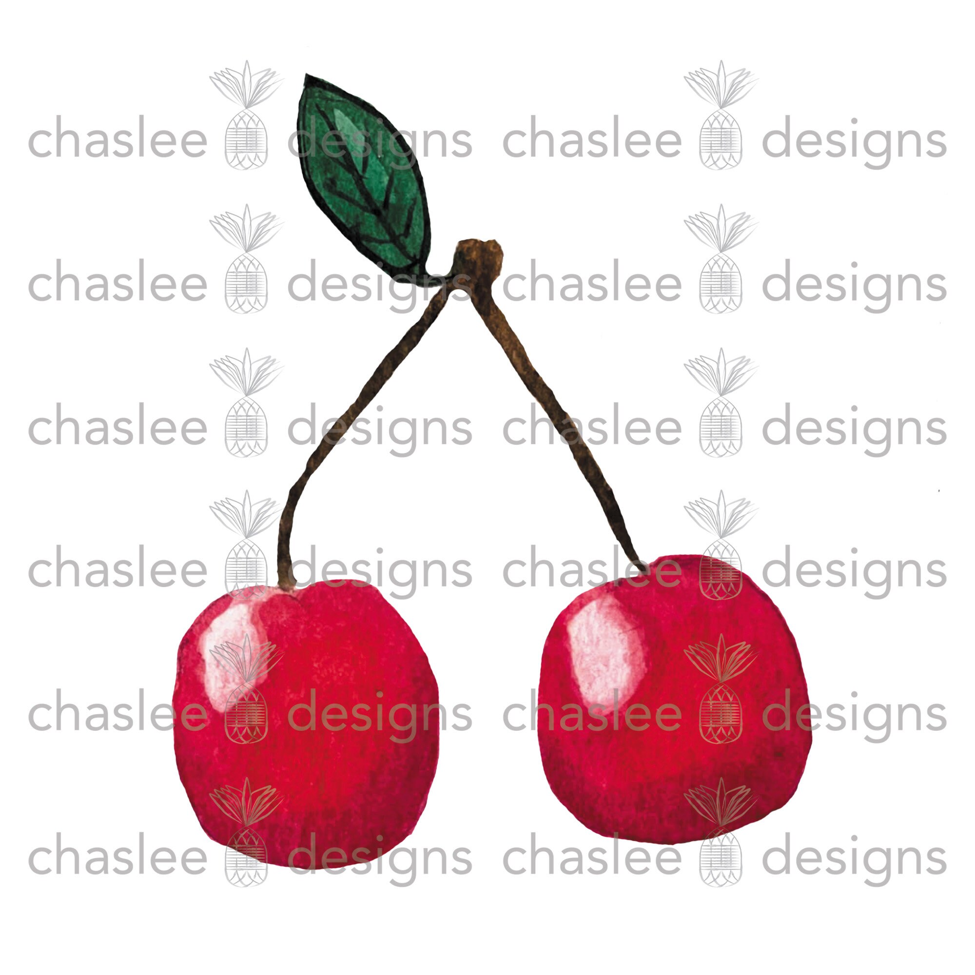 Cherries Watercolor Clipart Fruit Instant Download - Etsy