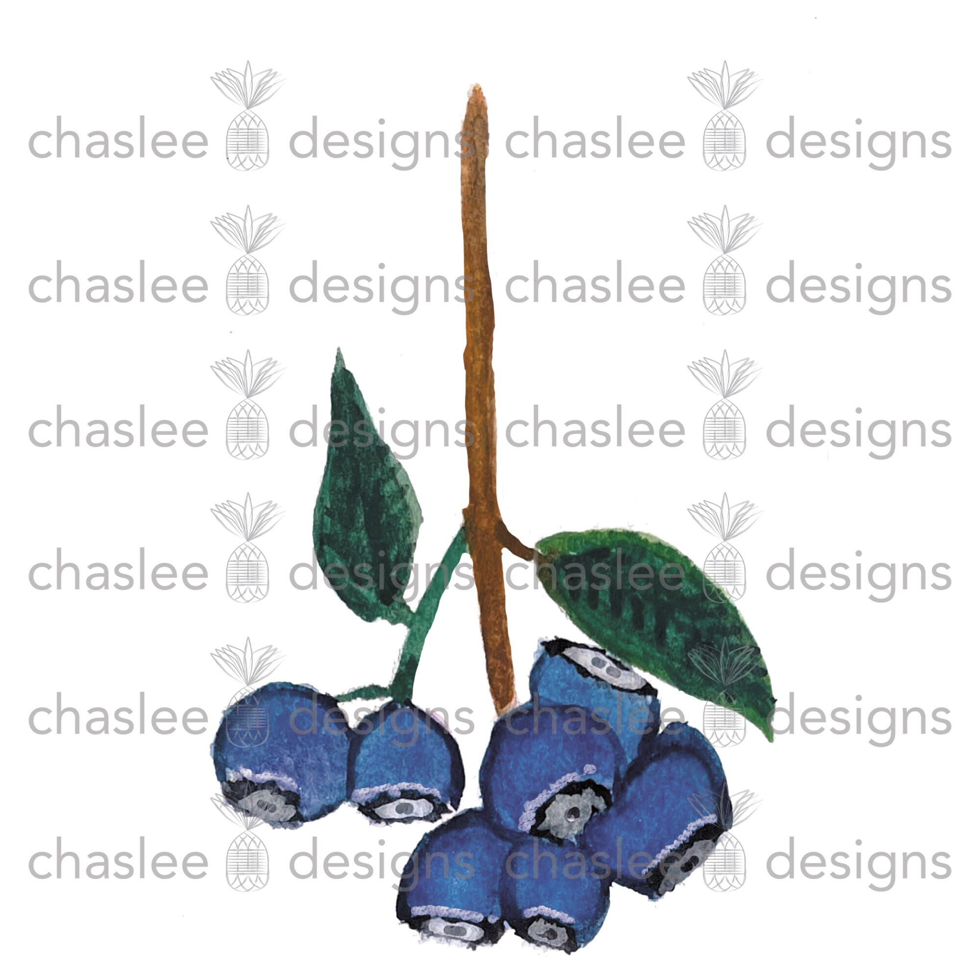 Blueberries Watercolor Clipart Fruit- Digital Download - Etsy