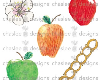 Apples. Digital Watercolor Clipart. AI Illustration. Watercolour Apples ...