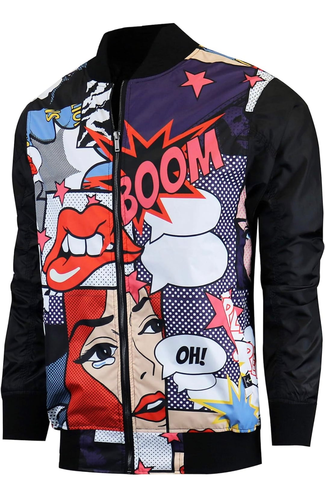 Men Streetwear Hip-hop Urban NY Fashion Bomber Jacket Modern Outdoor ...