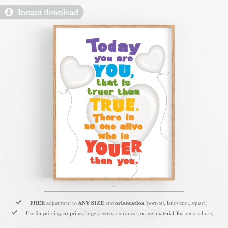 Positive Affirmation Print for Kids, Large Motivational Poster ...