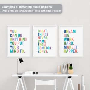 Dream Big Work Hard Make It Happen, Printable Motivational Poster for ...