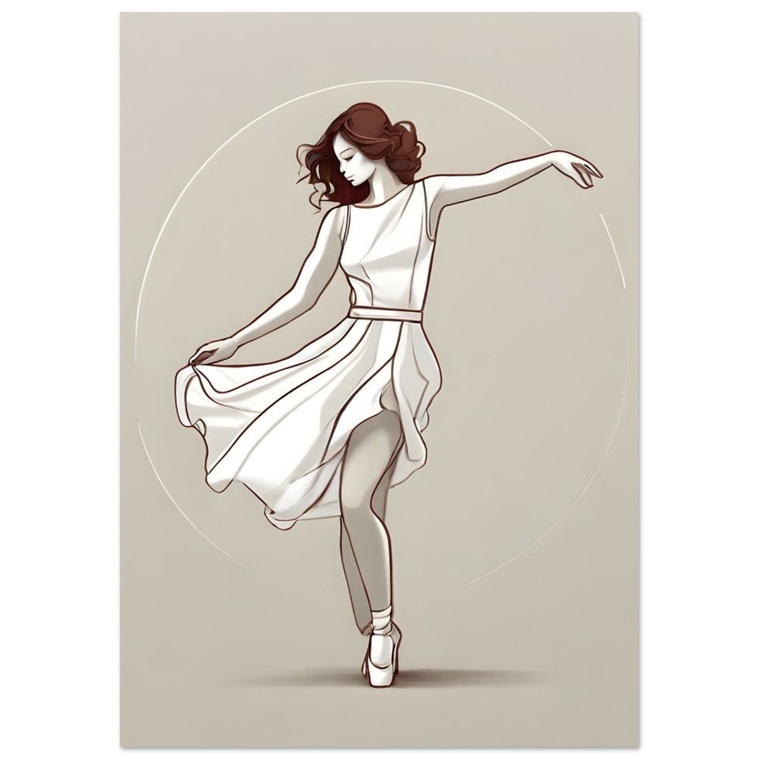 Leonora the Dancer Dance Elegance Wall Art Minimalist Dance Decor ...