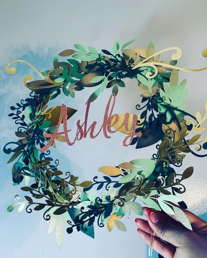 Personalized Greek Toga Green Leaves Cake Topper - Etsy