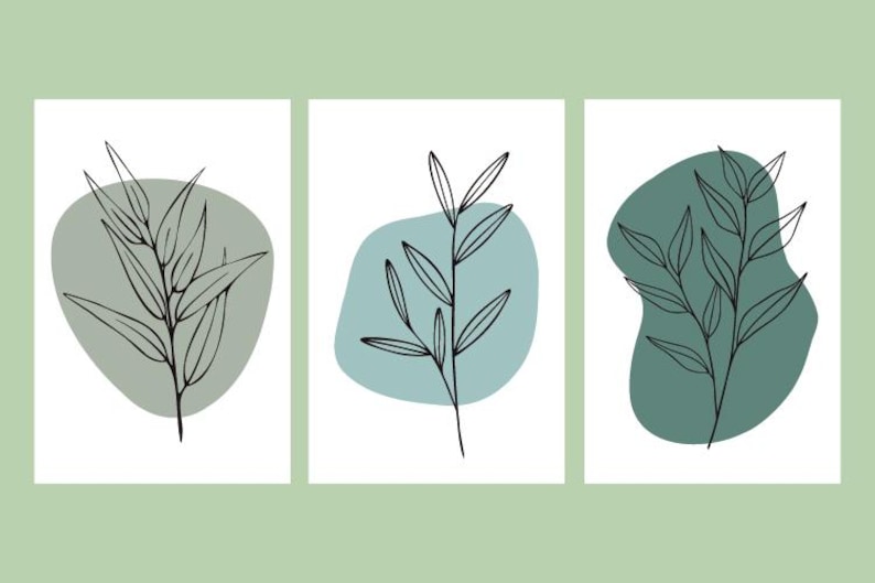 Minimal Botanical Line Art Prints Print Nature Minimalist Poster Large ...