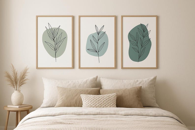 Minimal Botanical Line Art Prints Print Nature Minimalist Poster Large ...