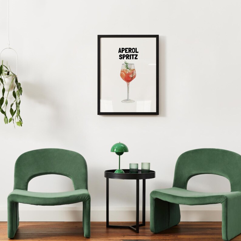 Aperol Spritz Poster for Apartment, Dorm, Bar Cart, Room, Printable ...