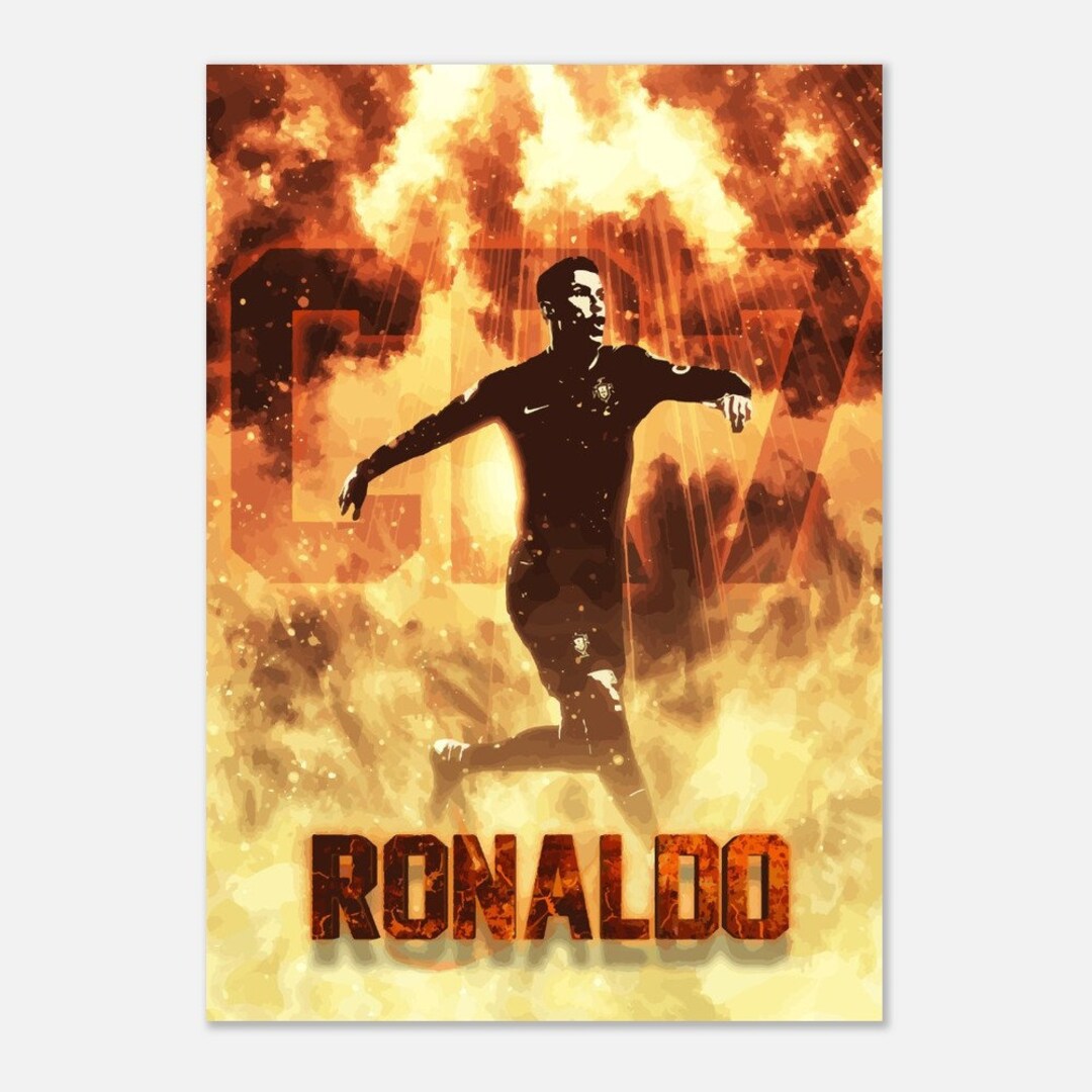 Cristiano Ronaldo Flames Semi-glossy Poster Rock N Rolla Style - Etsy