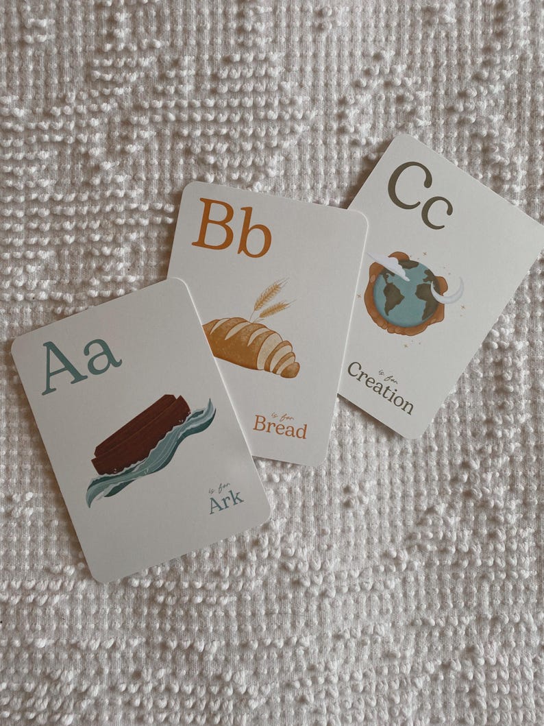 Alphabet Flashcards, Bible Flashcards, Homeschool Flashcards, Bible Abc ...