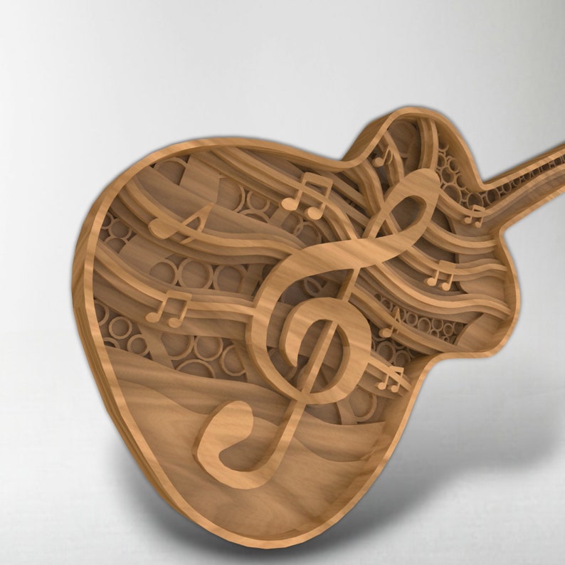 Guitar Svg,dxf-laser Cut Files- 7 Multilayer Art Piece for Glowforge ...