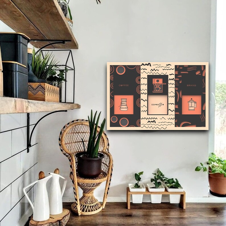 Coffee Svg,dxf-laser Cut Files- 8 Multilayer Art Piece for Glowforge ...