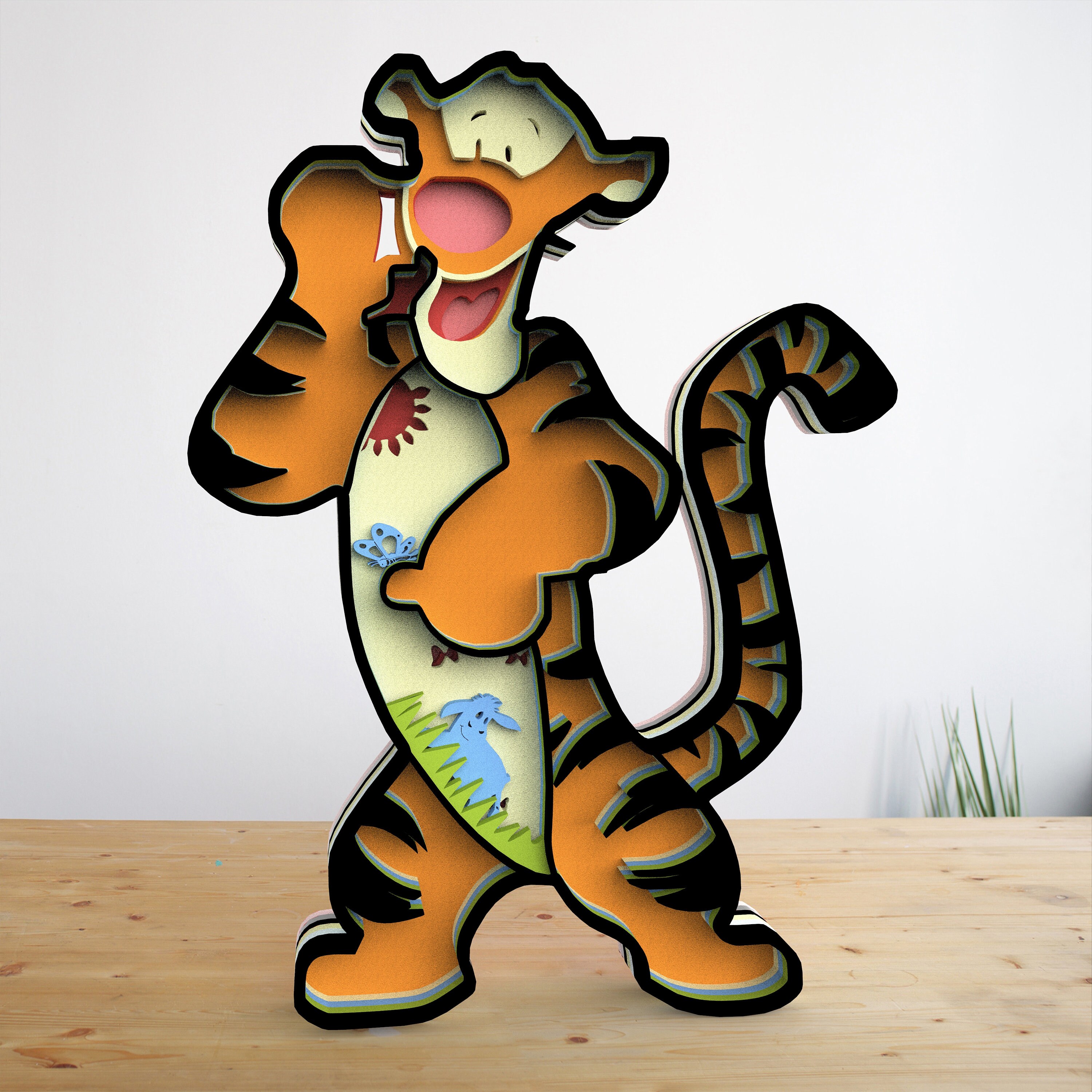 Tiger Svg,dxf-laser Cut Files- 7 Multilayer Art Piece for Glowforge,pdf ...