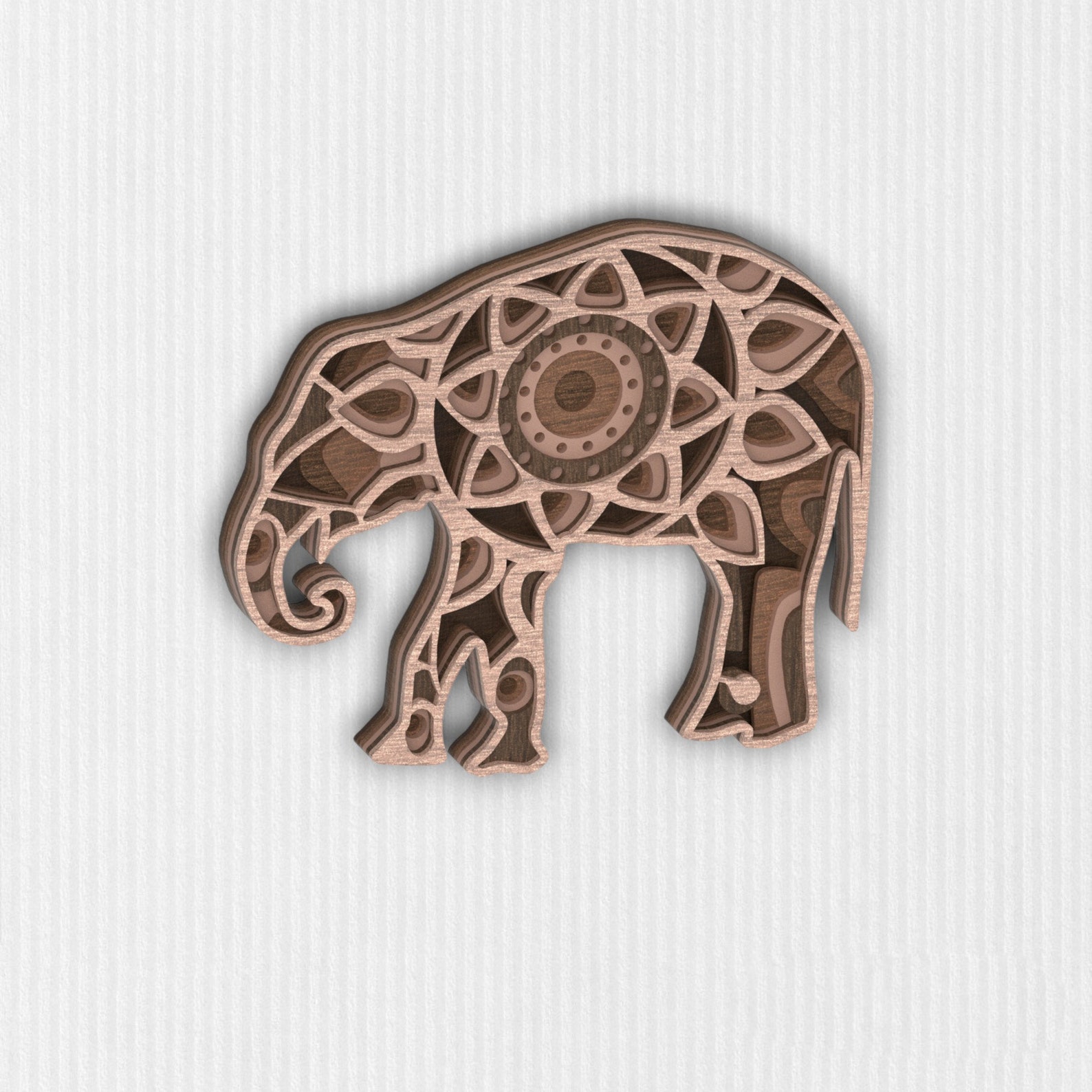 Elephant Svg,dxf-laser Cut Files- 6 Multilayer Art Piece for Glowforge ...