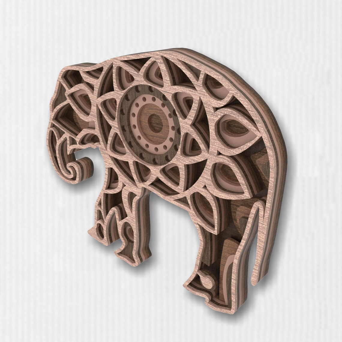 Elephant Svg,dxf-laser Cut Files- 6 Multilayer Art Piece for Glowforge ...
