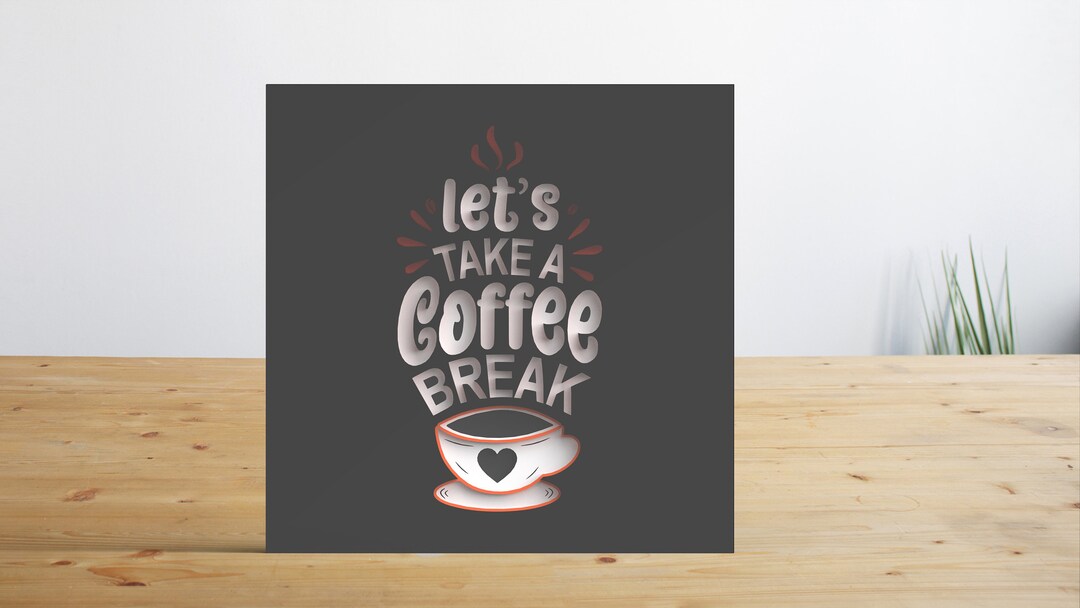 Coffee Svg,dxf-laser Cut Files- 5 Multilayer Art Piece for Glowforge ...