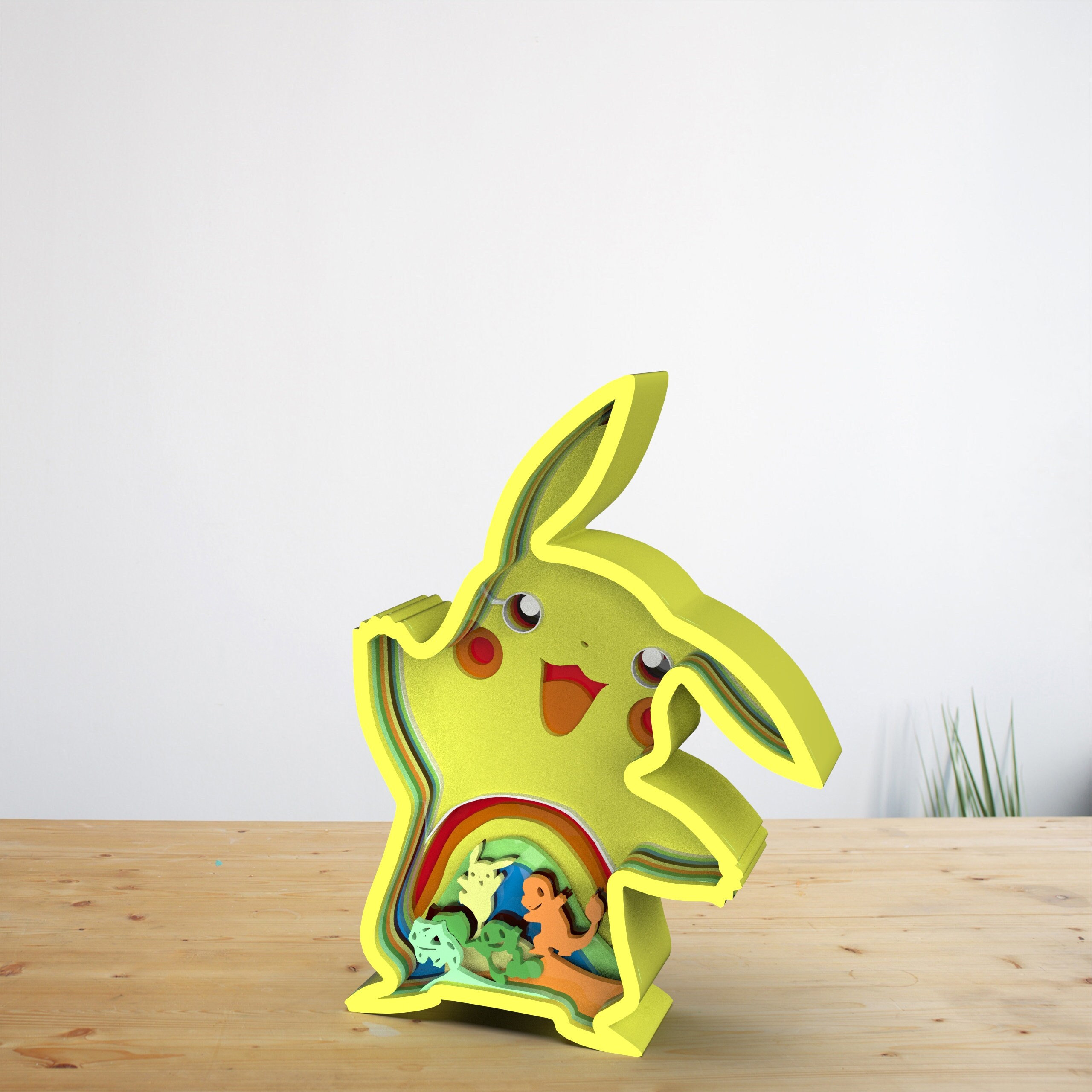 Pikachu Svg,dxf-laser Cut Files- 13 Multilayer Art Piece for Glowforge ...