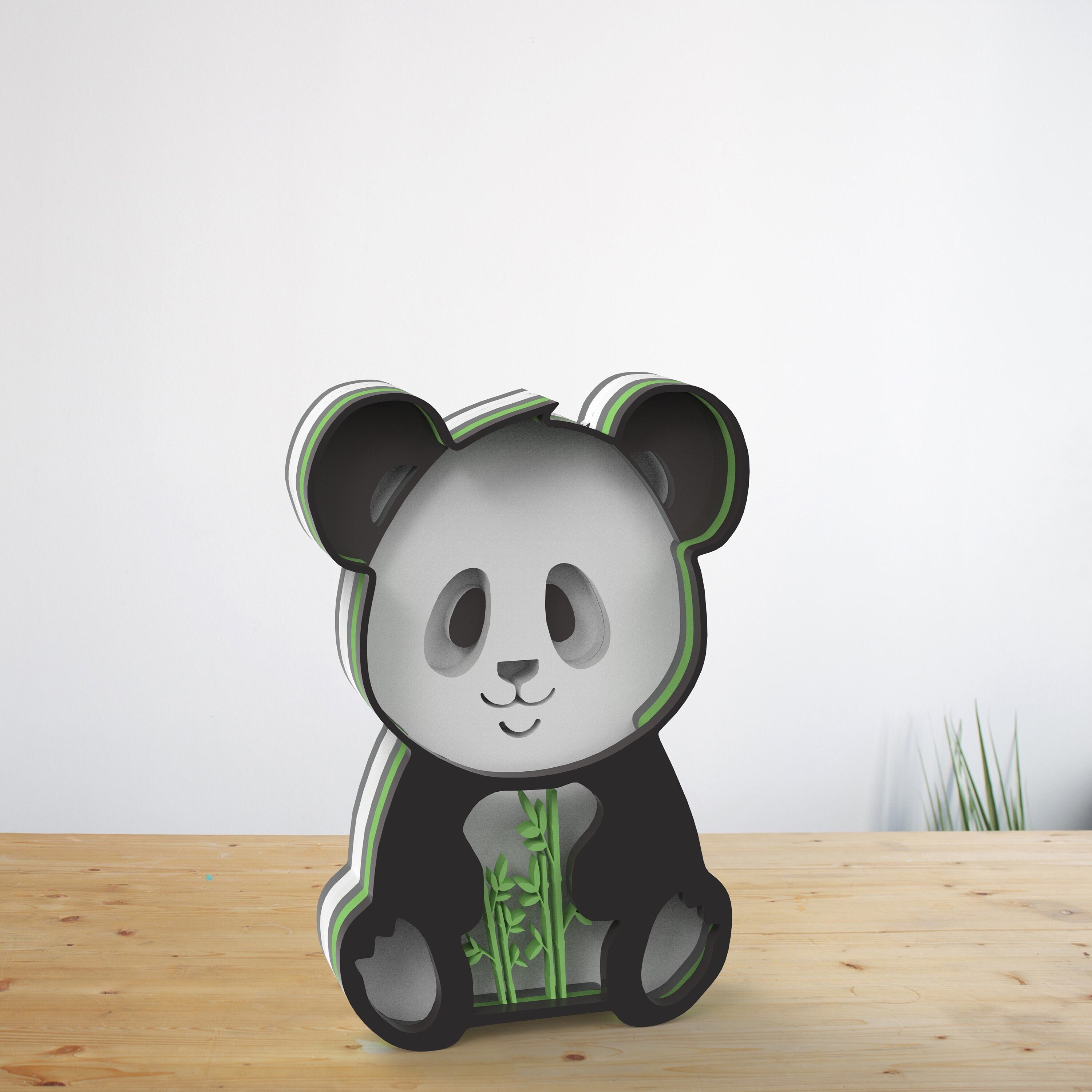 Panda Svg,dxf-laser Cut Files- 6 Multilayer Art Piece for Glowforge,pdf ...