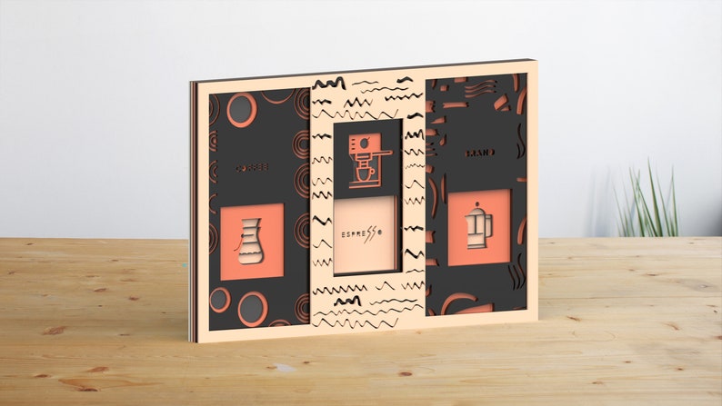 Coffee Svg,dxf-laser Cut Files- 8 Multilayer Art Piece for Glowforge ...