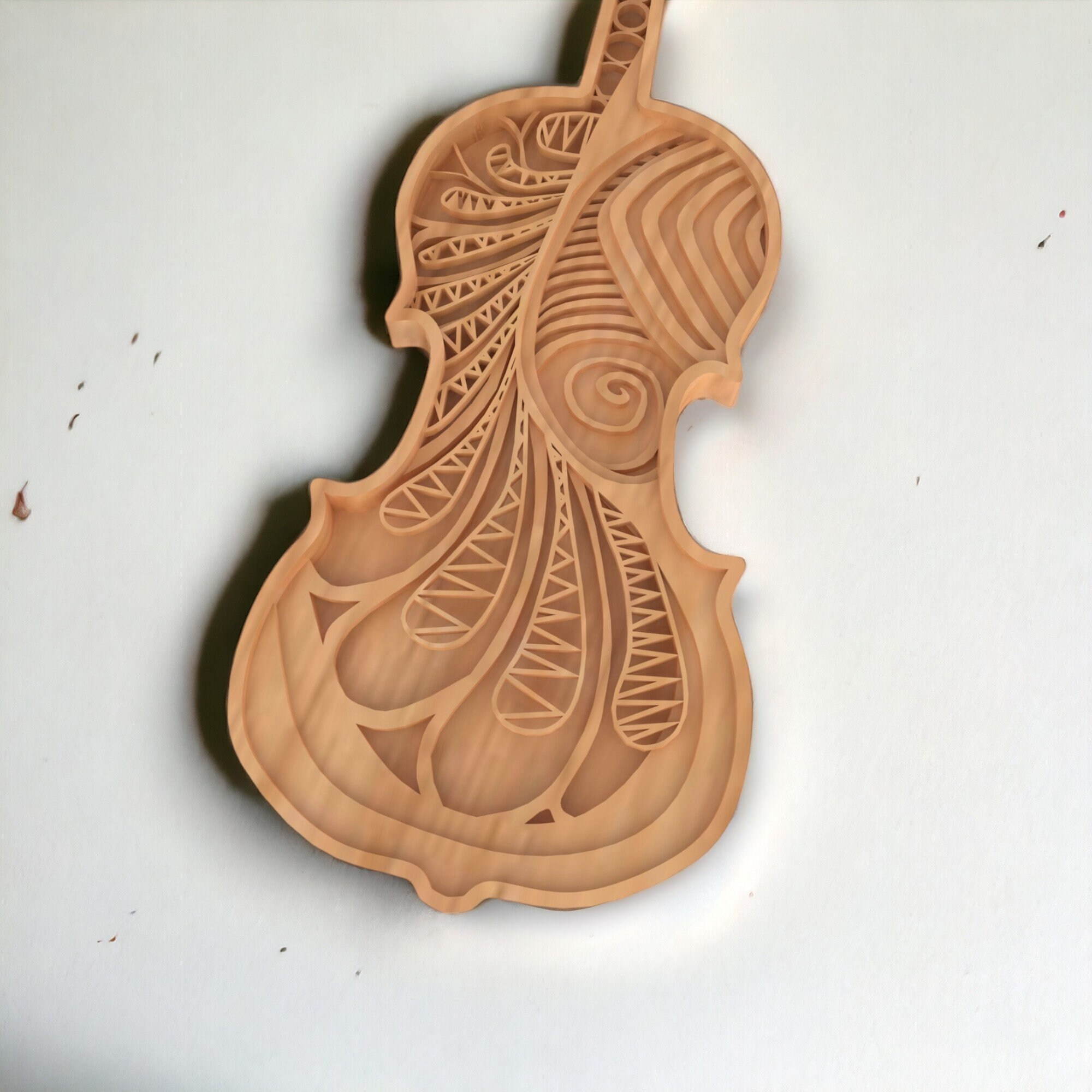 Violin Svg,dxf-laser Cut Files- 5 Multilayer Art Piece for Glowforge ...