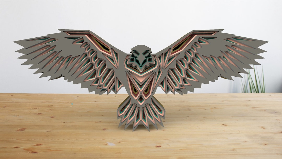 Eagle Svg,dxf-laser Cut Files- 6 Multilayer Art Piece for Glowforge,pdf ...